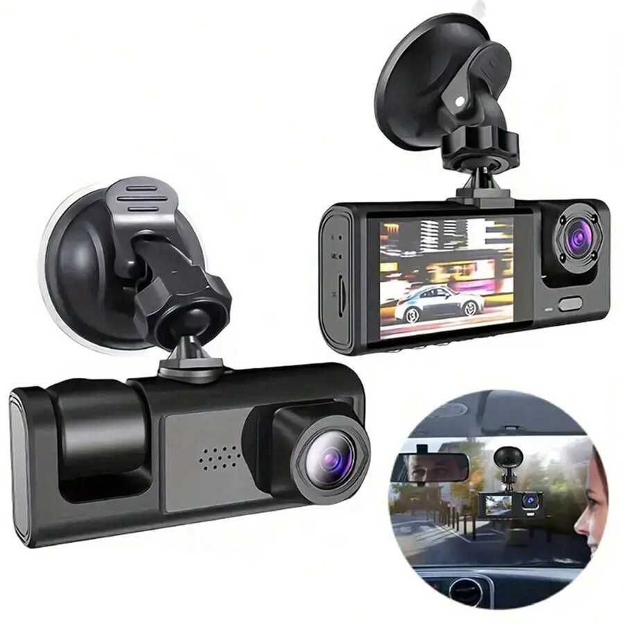2 Camera Lens Car DVR, 2-Channel Dash Cam HD 1080P Dash Camera Dual ...