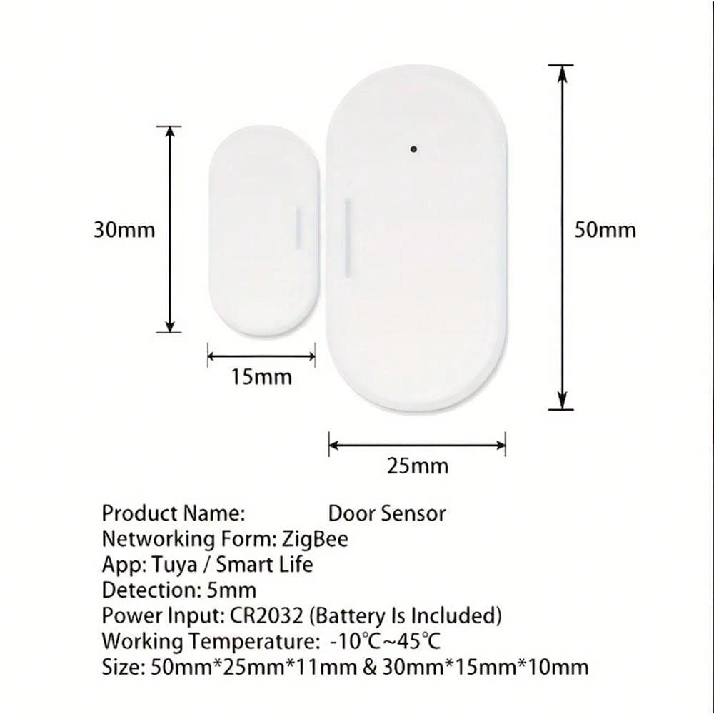 Tuya Zigbee Door Sensor Smart Home Security Window Detector Wireless ...