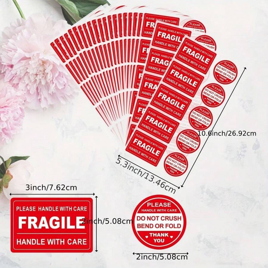 100pcs Fragile Stickers For Shipping Not Foldable Or Foldable Stickers ...