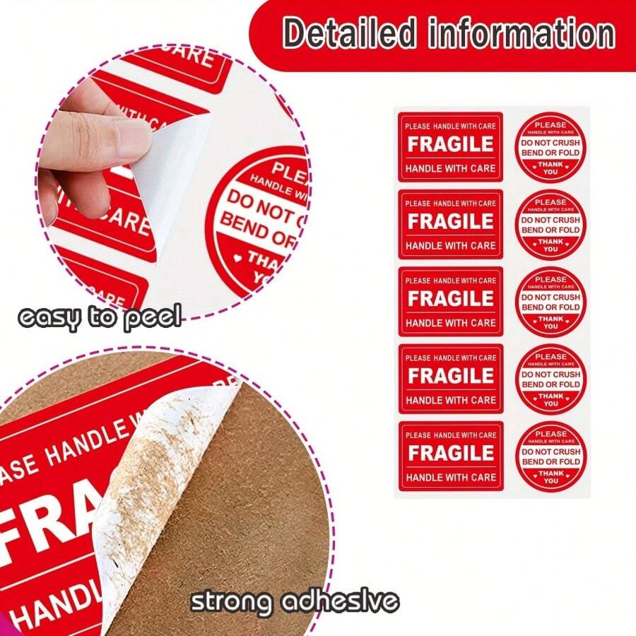 100pcs Fragile Stickers For Shipping Not Foldable Or Foldable Stickers ...