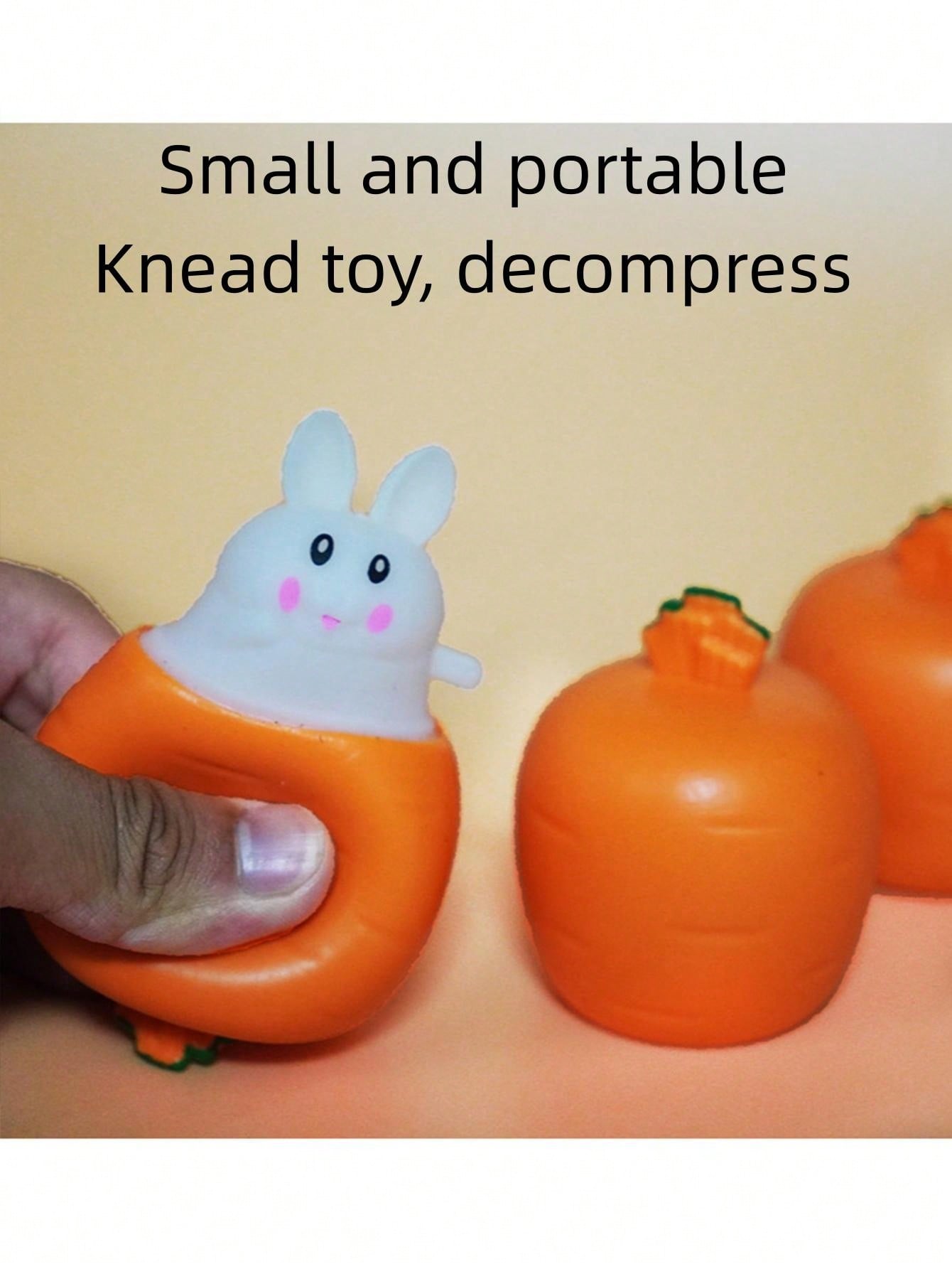 1pc Cute Plastic Rabbit Squeeze Cup Toy With A Carrot, Fun Stress ...