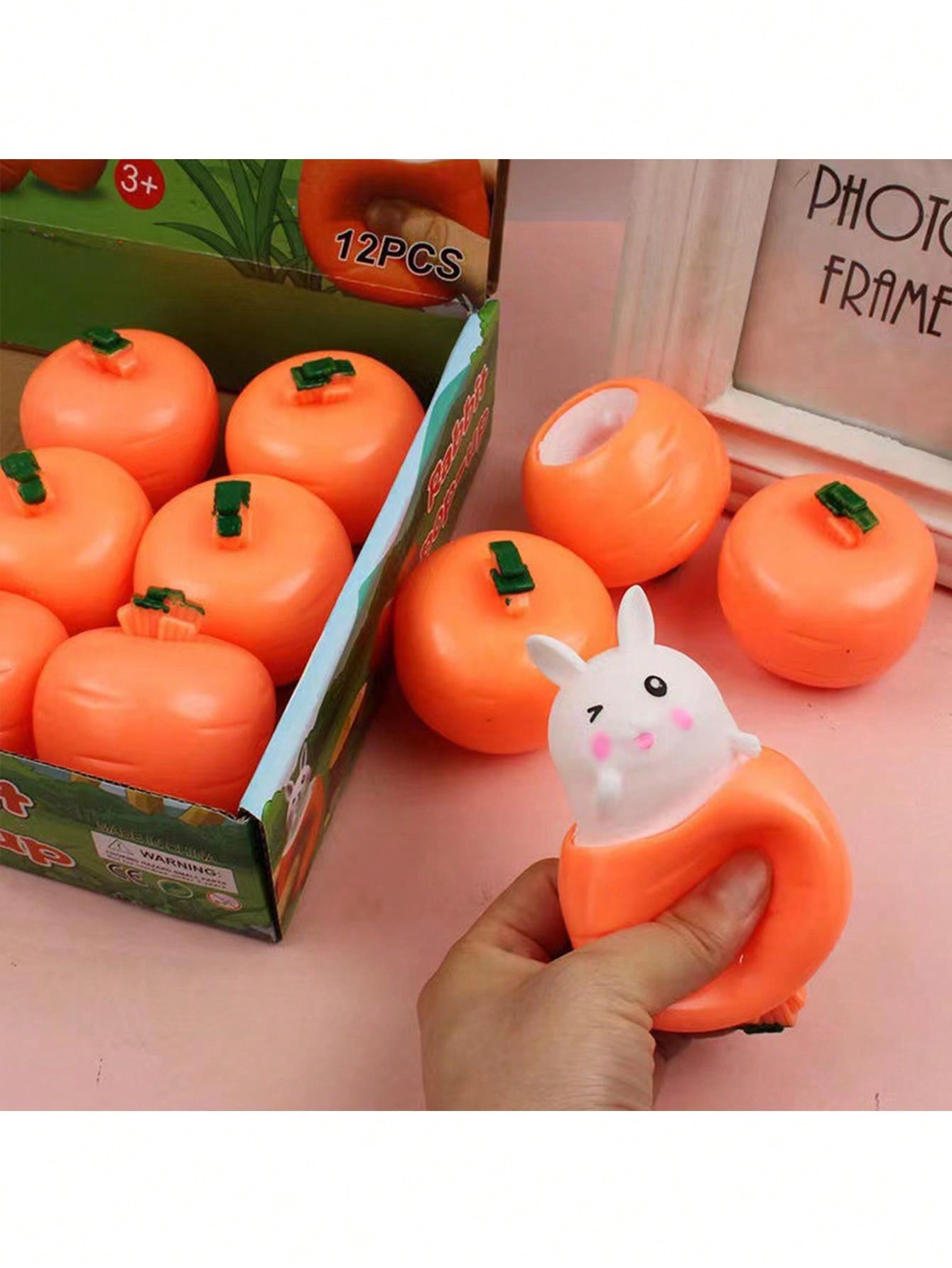 1pc Cute Plastic Rabbit Squeeze Cup Toy With A Carrot, Fun Stress ...