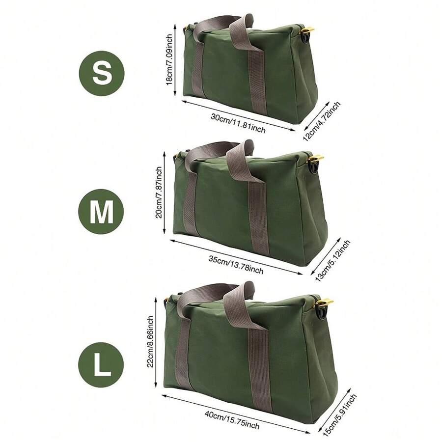 Green Color Heavy Duty High Capacity Canvas Handbag Wide Mouth Tool Bag ...