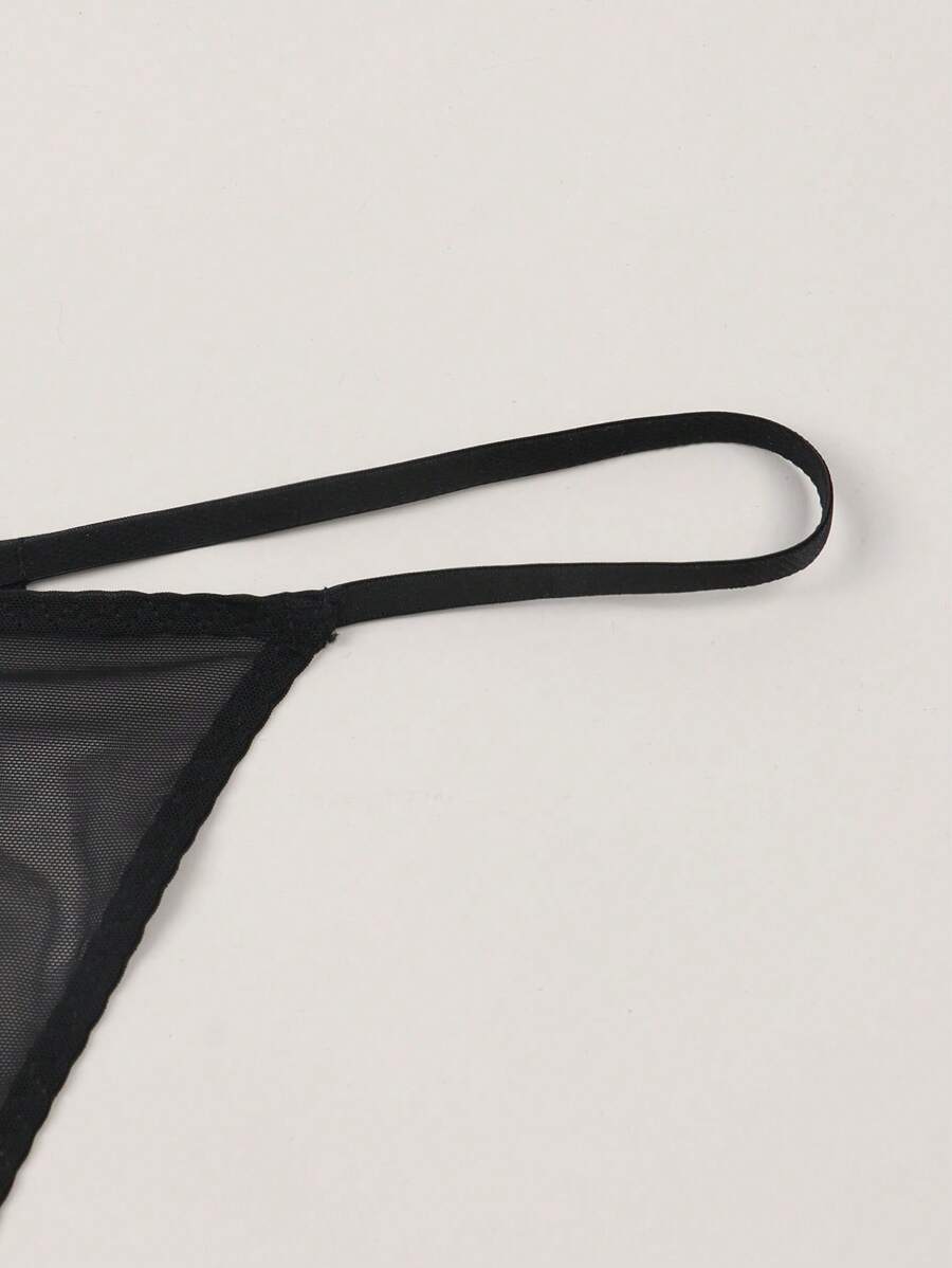 Womens Sexy Lace Breathable Thong Panties With English Alphabets