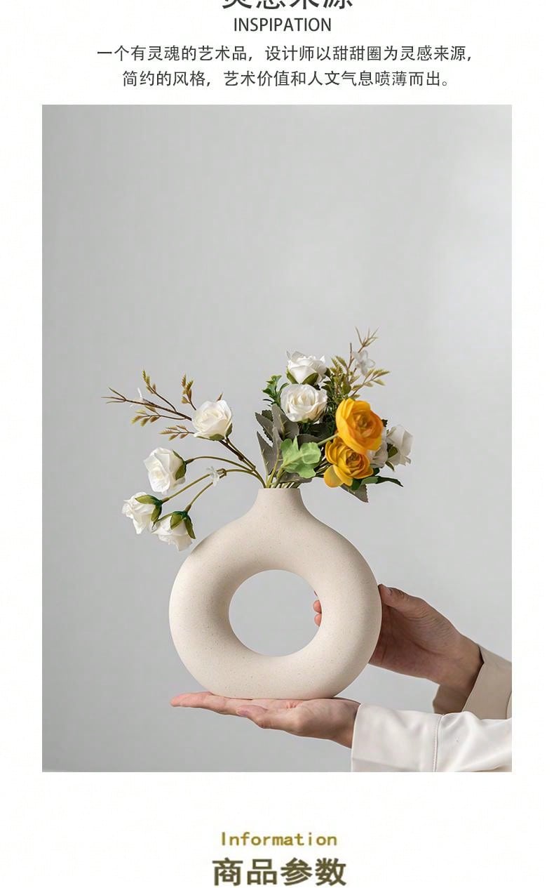 Minimalist Ceramic Vases For Modern Home Decor,Round Matte Pampas ...