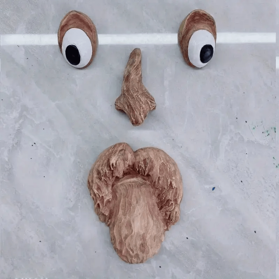 Resin Craft Tree Bark Face Monster Decoration With Facial Features For ...