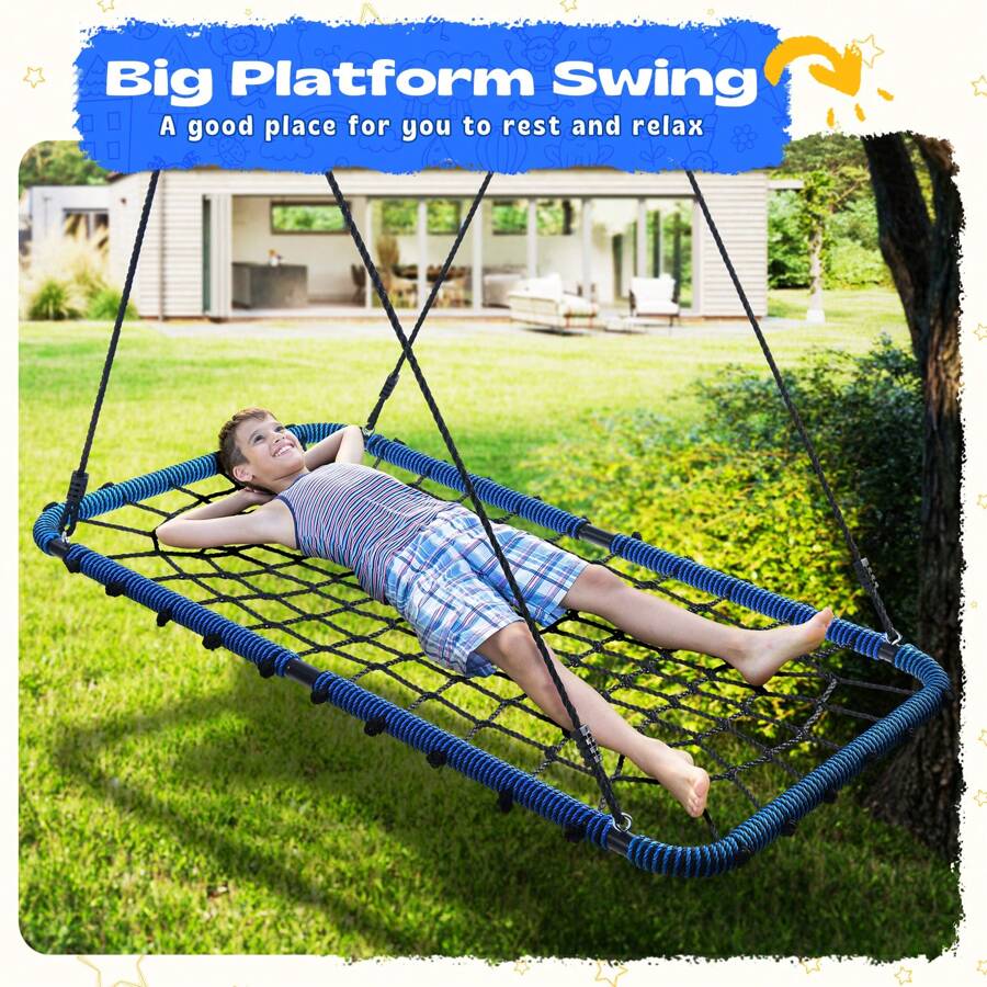 Trekassy Giant 60" Platform Tree Swing Spider Web Tree Swing For Kids ...