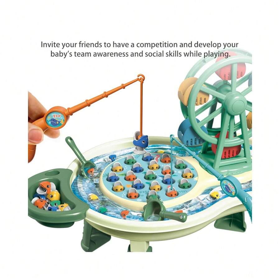 Magnetic Ferris Wheel Fishing Game Set - Green, Novelty Water Toy Board ...