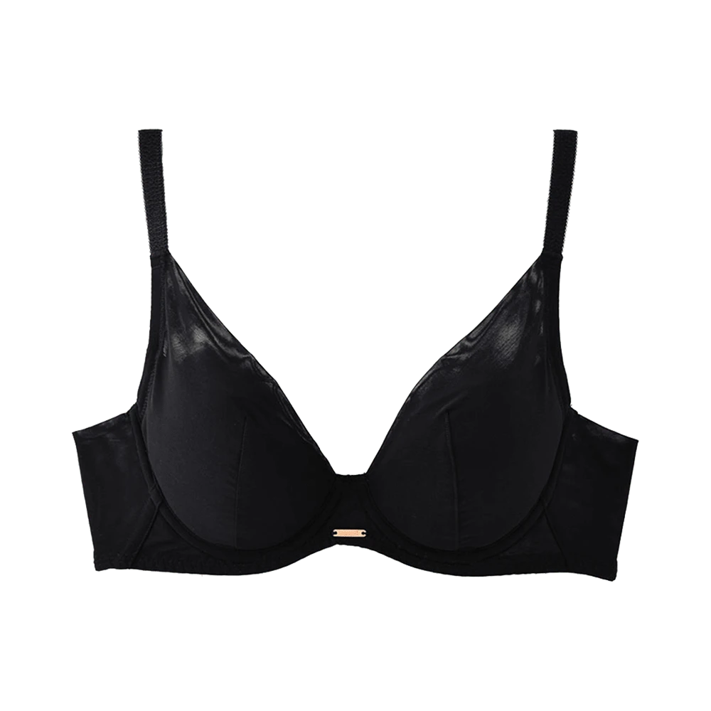 Sarah Collection 3/4 Cups Gathering Side Breast Sexy Mesh Bra Black C70 ...