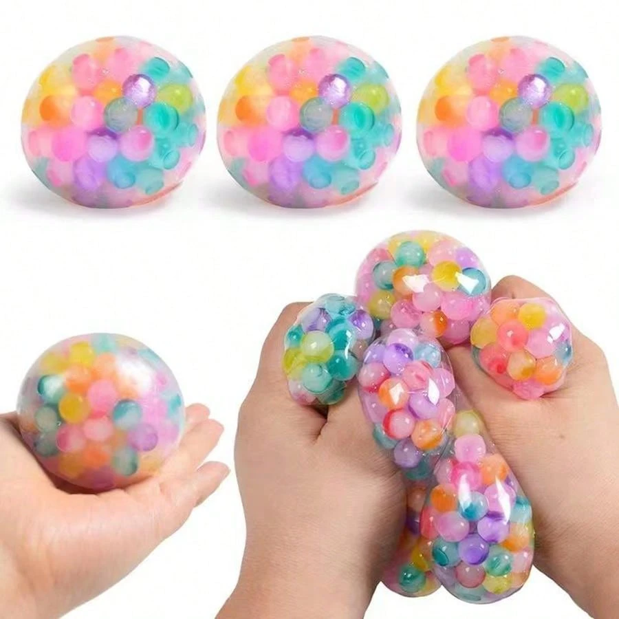 Squishy Stress Relief Balls Sensory Fidget Toys Colorful Water Bead ...