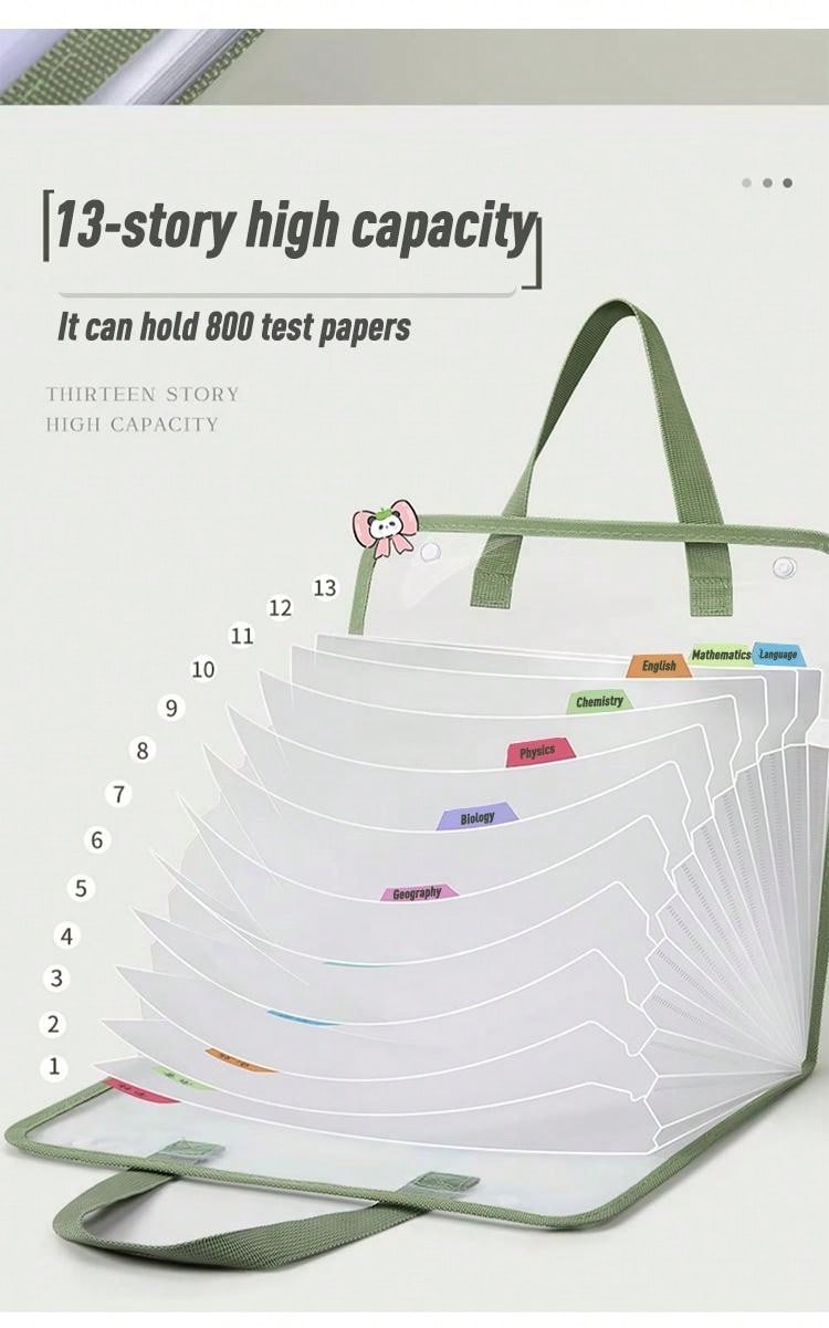 A4 Document Organizer Bag, Transparent Hand Carry Bag With Multiple ...