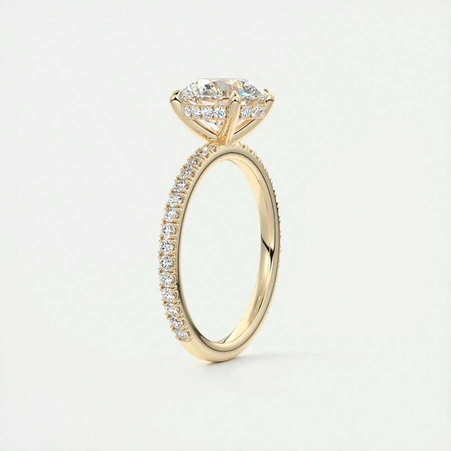 1PC Engagement Ring For Women 2ct Round Cut Moissanite Ring 925 ...