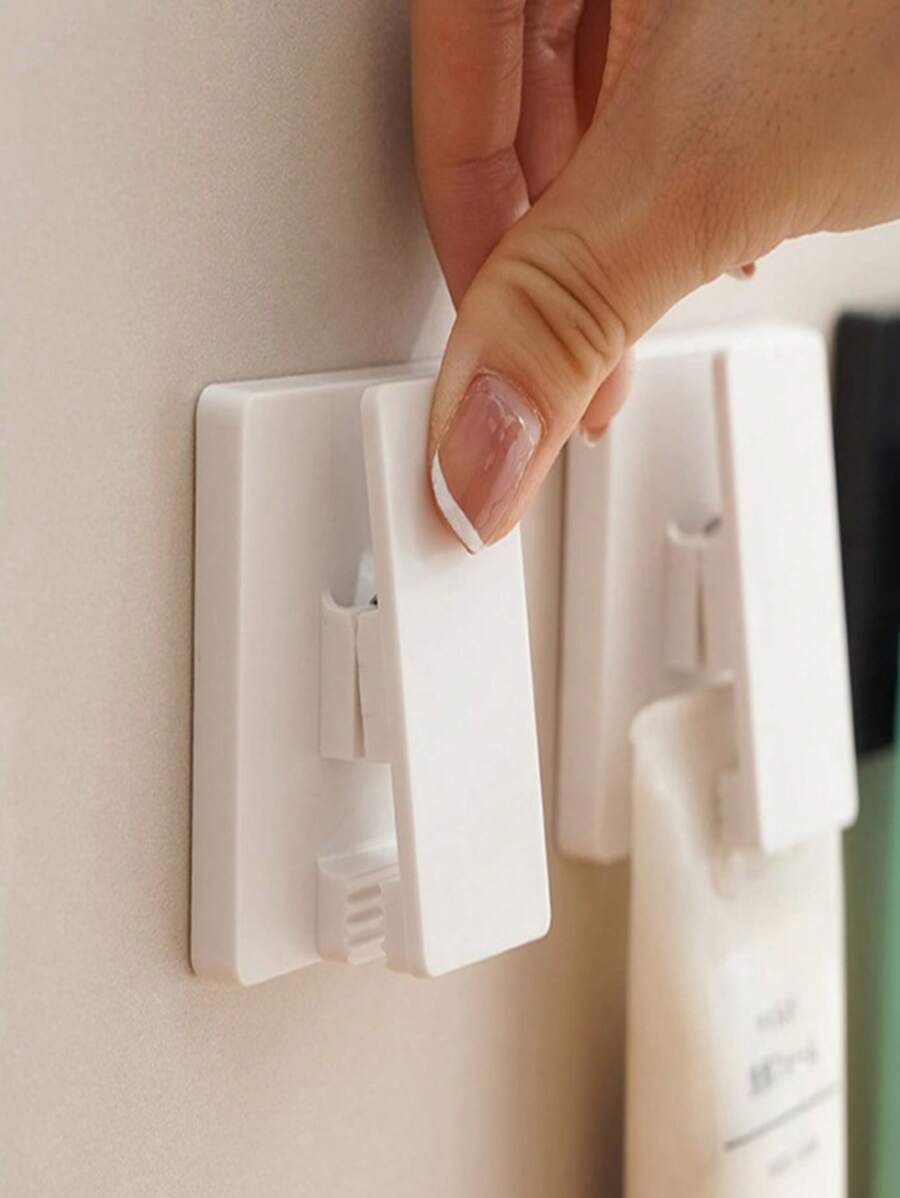 1 Pack Wall-Mounted Clip-On Toothpaste Cleanser Holder Bathroom Storage ...