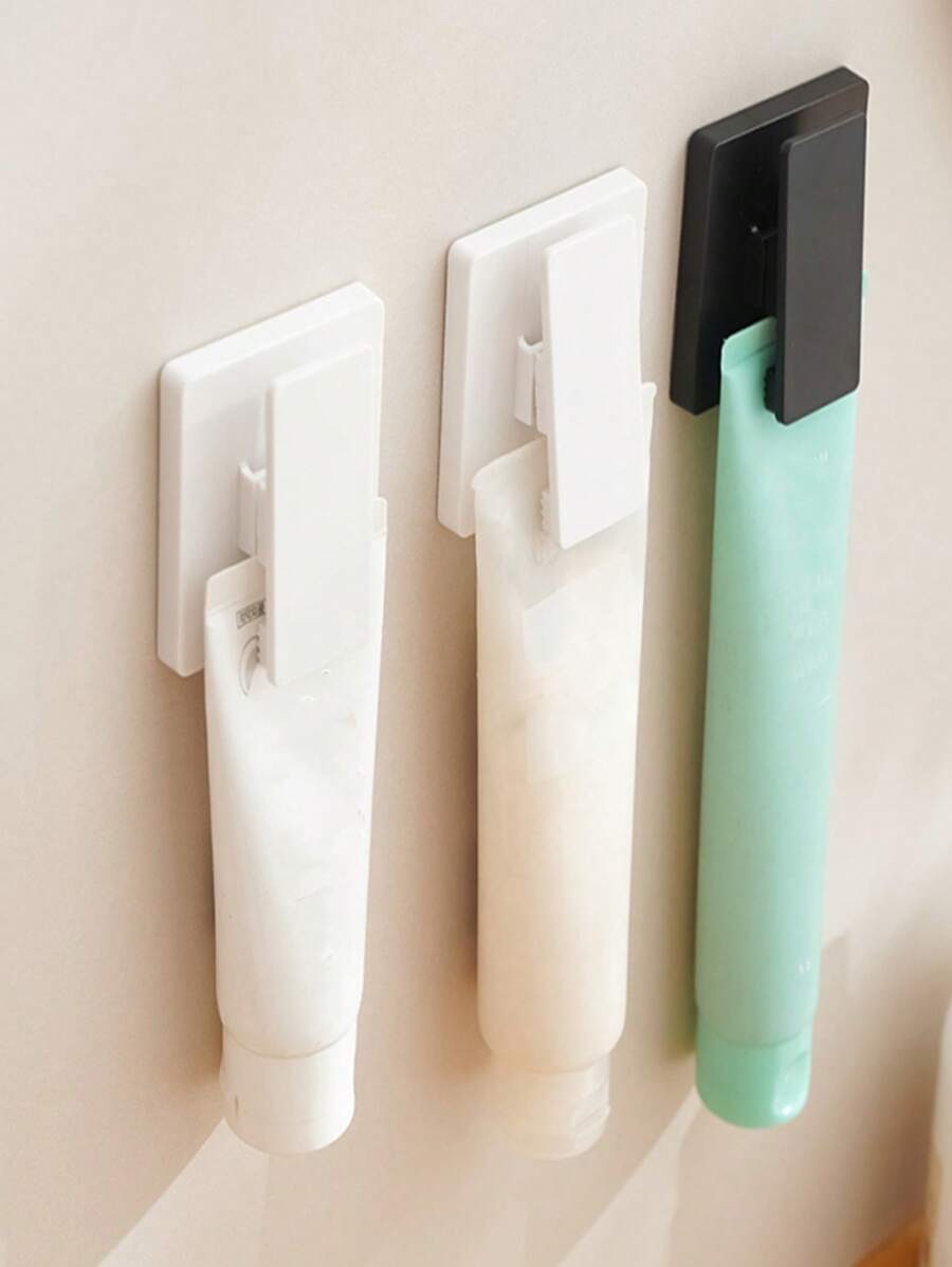 1 Pack Wall-Mounted Clip-On Toothpaste Cleanser Holder Bathroom Storage ...