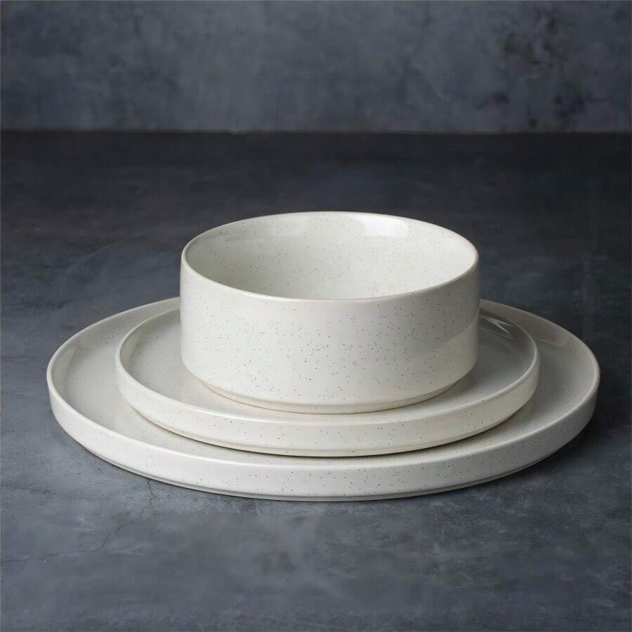 Famiware Nebula 12 Pieces Stoneware Dinnerware Sets, Plates And Bowls ...