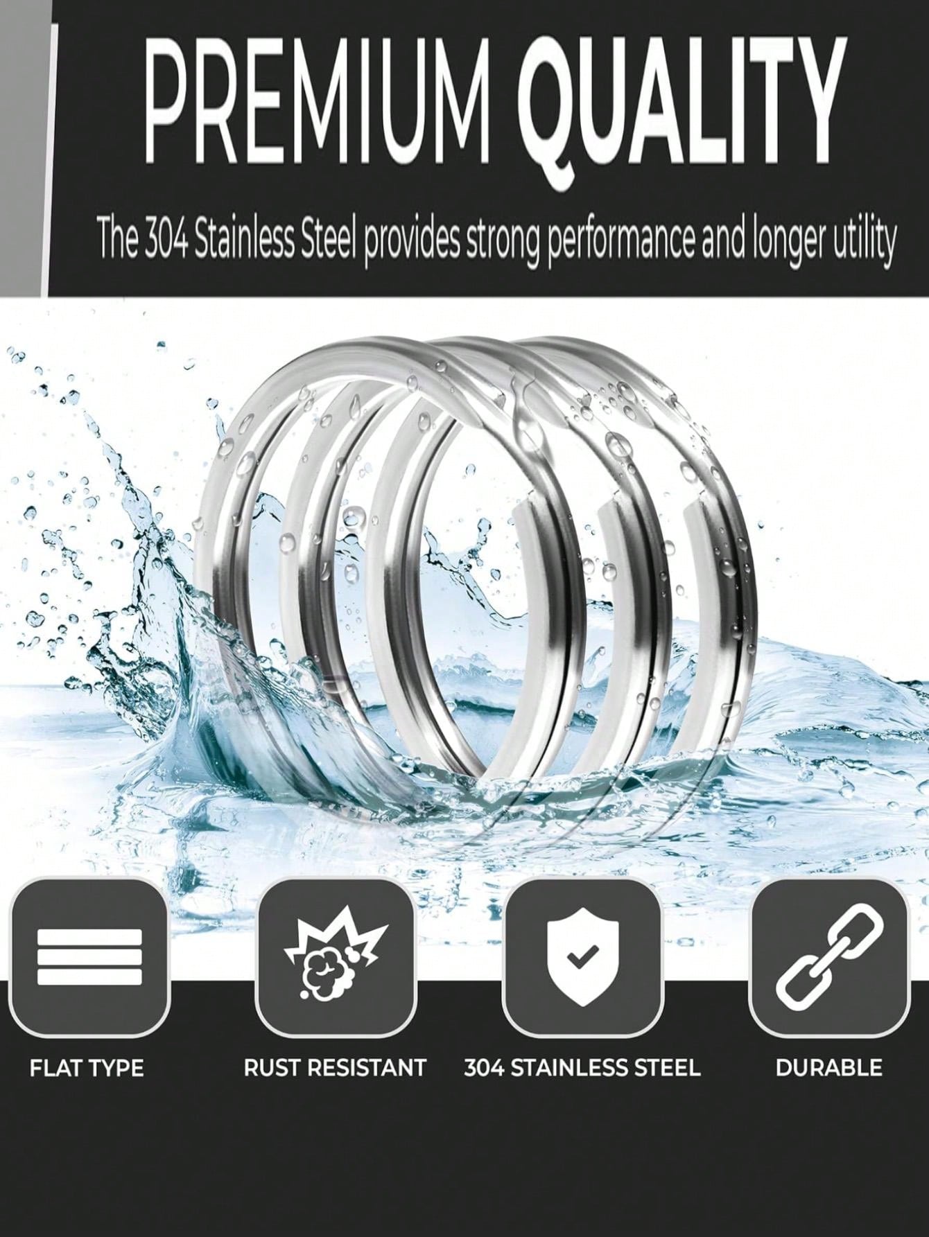 100 PCS Flat Key Rings 1 Inch, Metal Keychain Rings Split Keyrings Flat ...