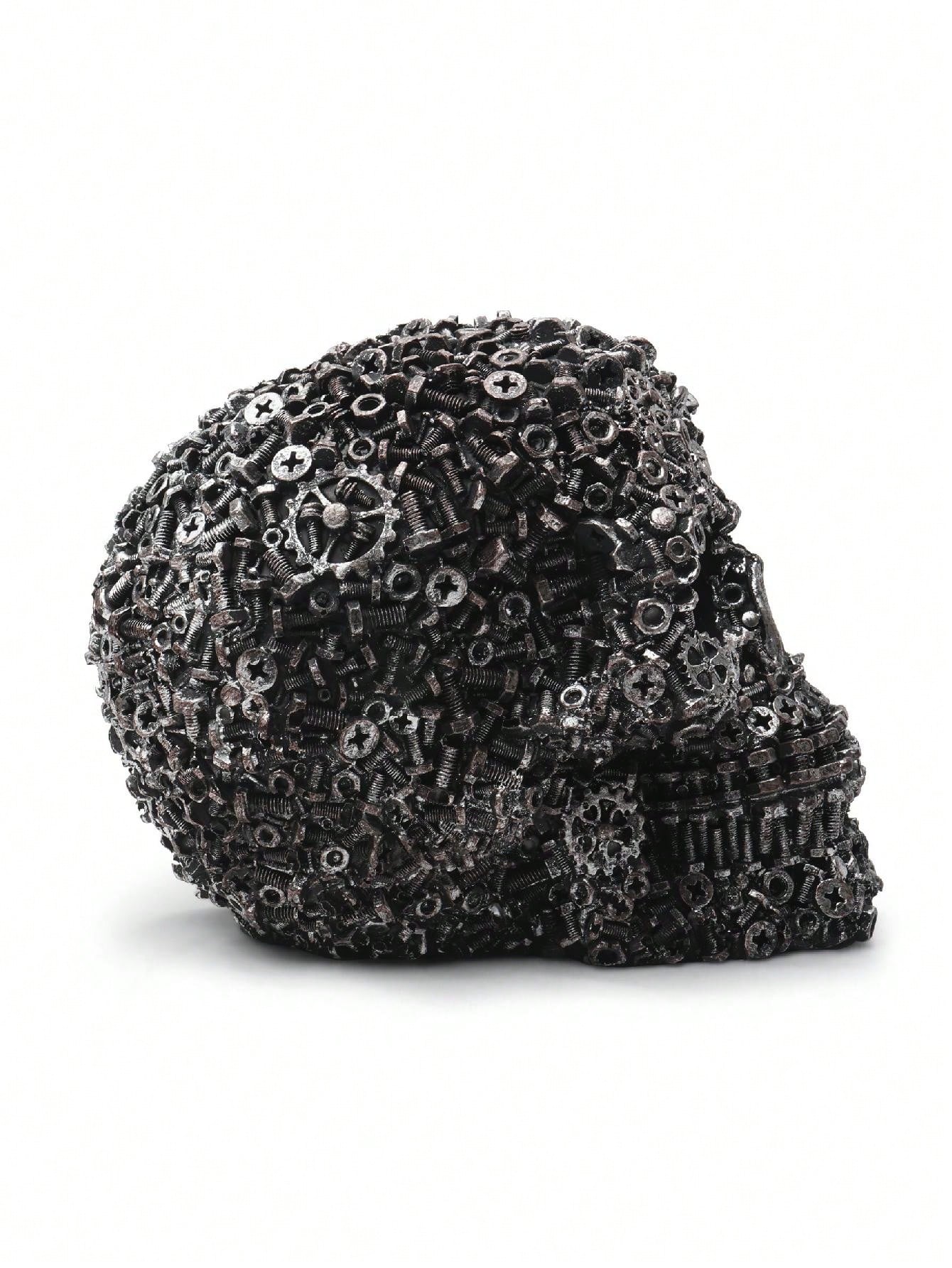 1pc Polyresin Screw Head Skull Figurine, Horror Decoration, Personality ...