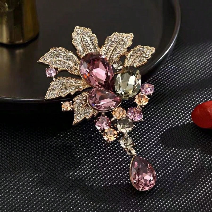 1pc Burgundy Elegant And Luxurious Brooch For Women With High-End ...