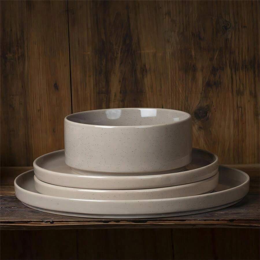Famiware Nebula 12 Pieces Stoneware Dinnerware Sets, Plates And Bowls ...