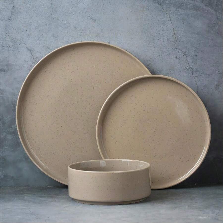 Famiware Nebula 12 Pieces Stoneware Dinnerware Sets, Plates And Bowls ...