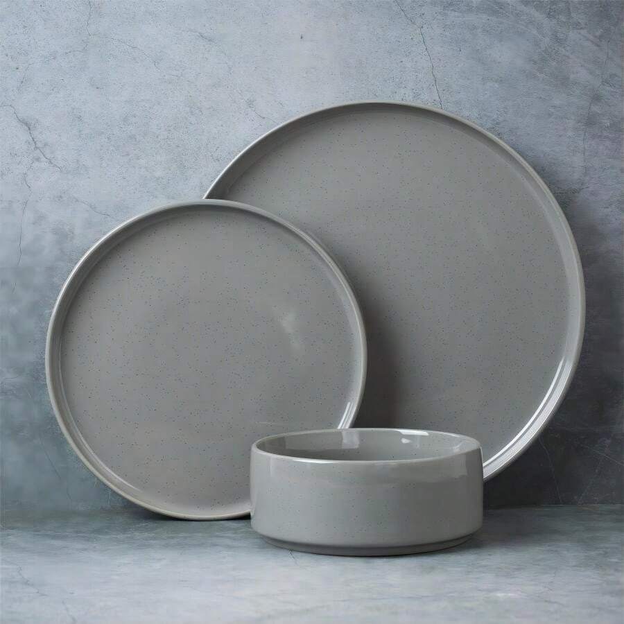 Famiware Nebula 12 Pieces Stoneware Dinnerware Sets, Plates And Bowls ...