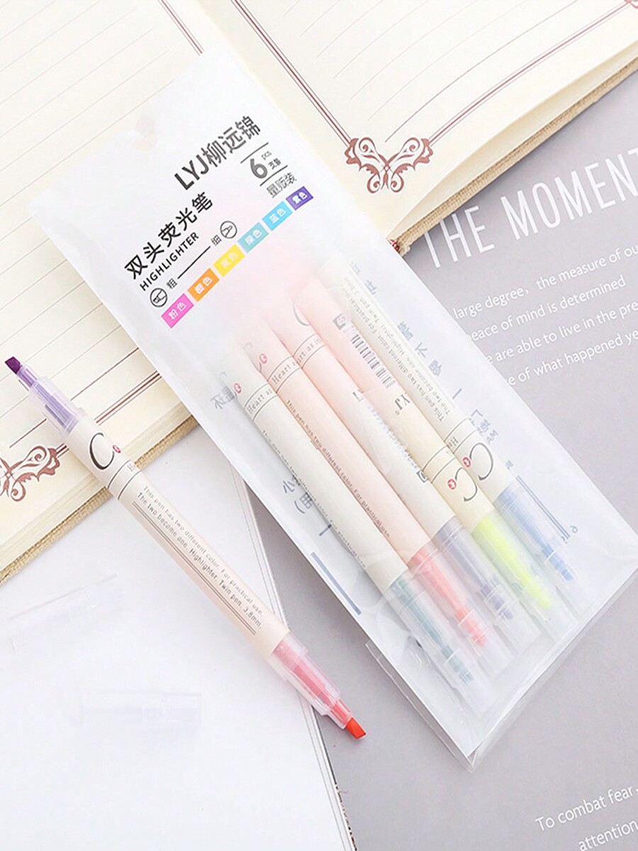 A Box Of Six Creative High Beauty Love Lipstick Highlighter Pens ...