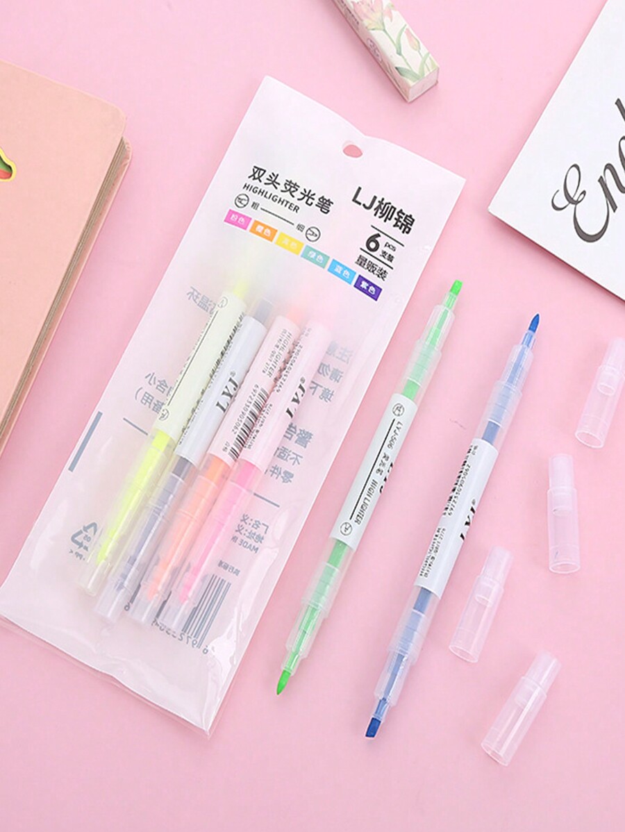 A Box Of Six Creative High Beauty Love Lipstick Highlighter Pens ...