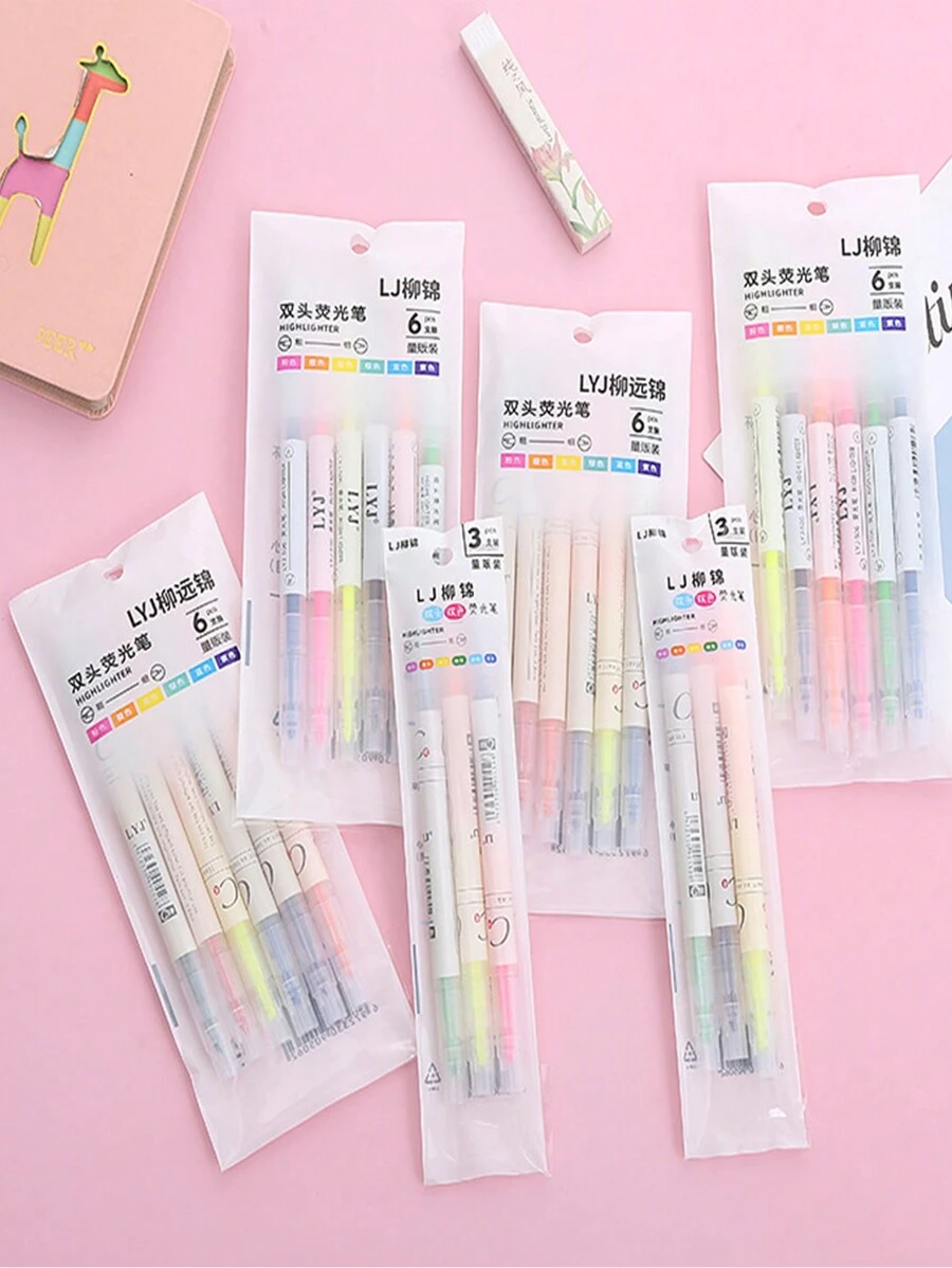 A Box Of Six Creative High Beauty Love Lipstick Highlighter Pens ...