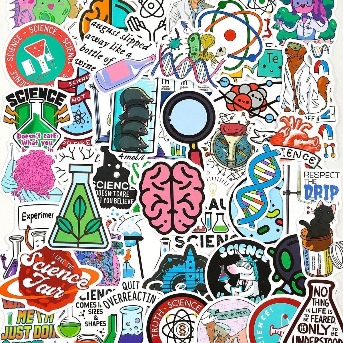 50 Sheets Laboratory Physics And Chemistry Graffiti Stickers Waterproof ...