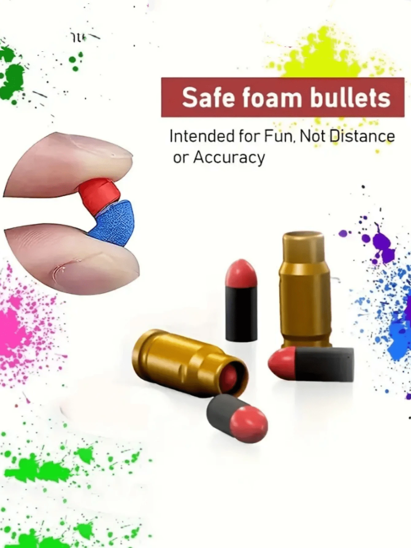 Soft Bullet Toy Gun With Cartridge And Pull Back Action, Toy Foam ...
