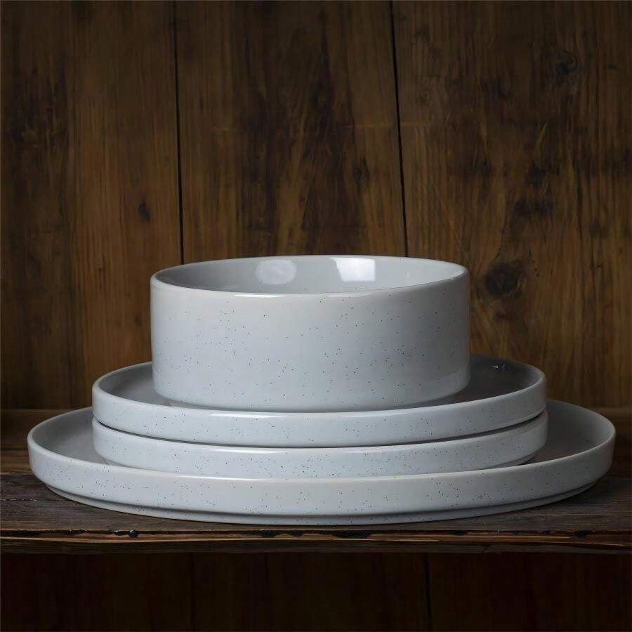 Famiware Nebula 12 Pieces Stoneware Dinnerware Sets, Plates And Bowls ...