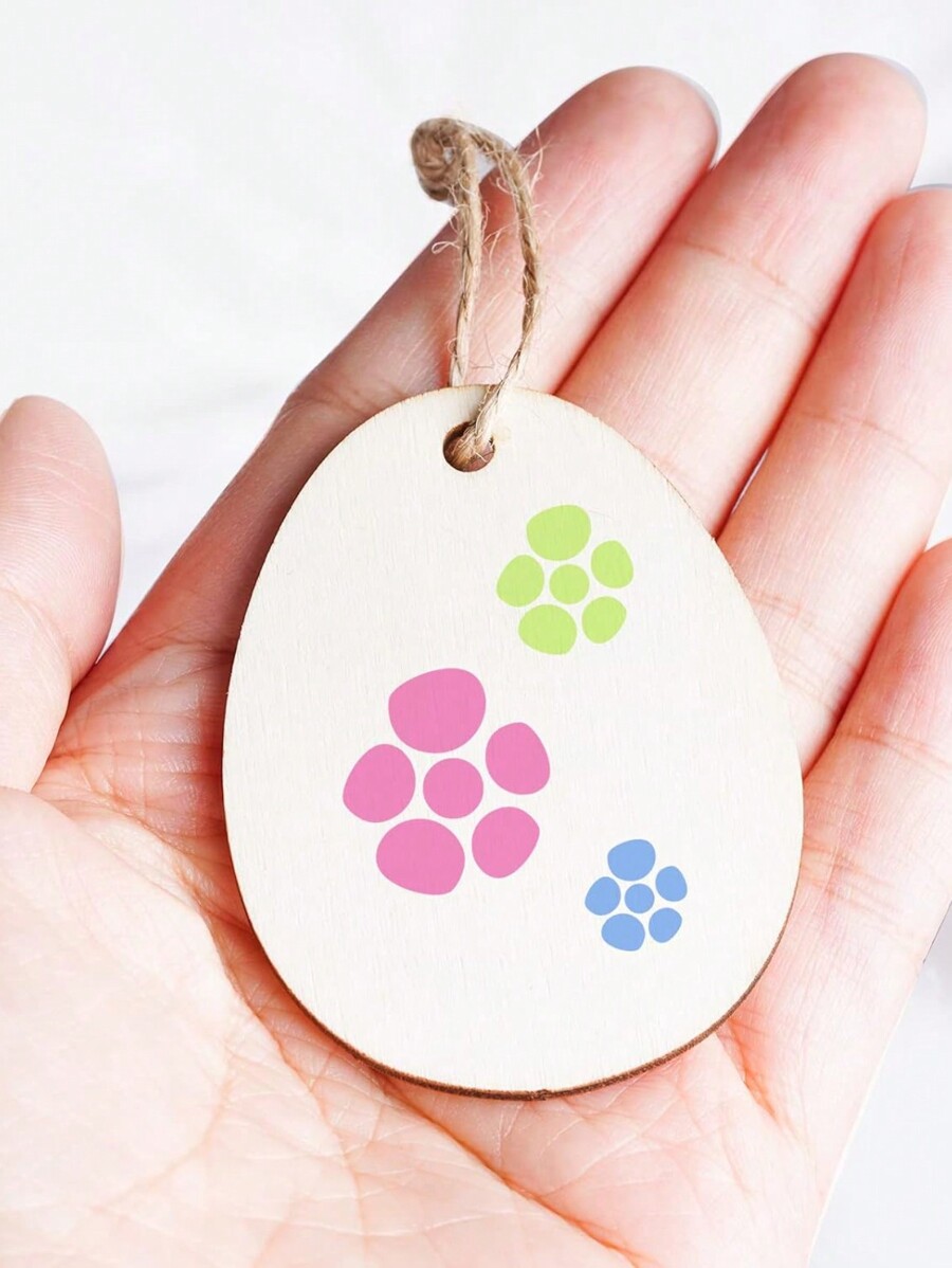 20pcs Wood Easter Egg Cutouts Unfinished Wooden Easter Egg Hanging ...