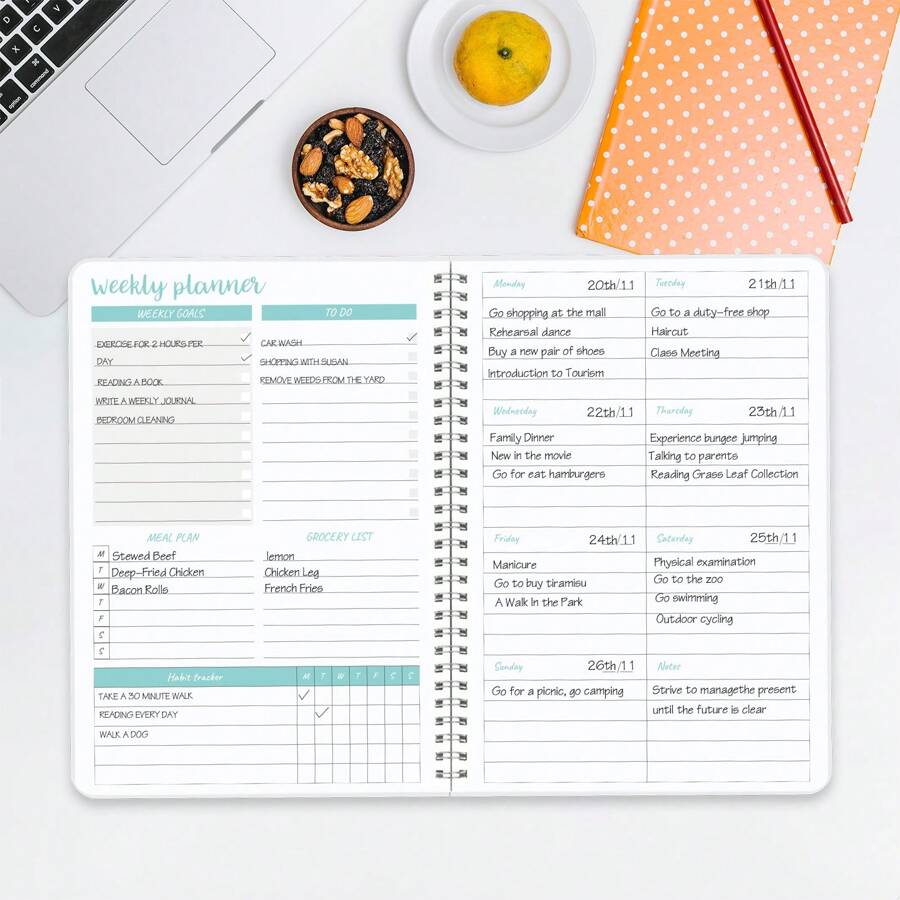 1 PC Blue Undated Weekly Planner, Planning Book For Office, Work ...