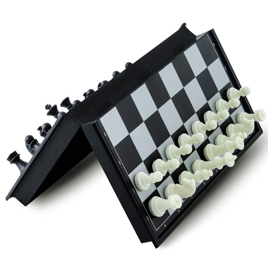 Magnetic Travel Chess Set With Folding Chess Board Portable Chess Set ...