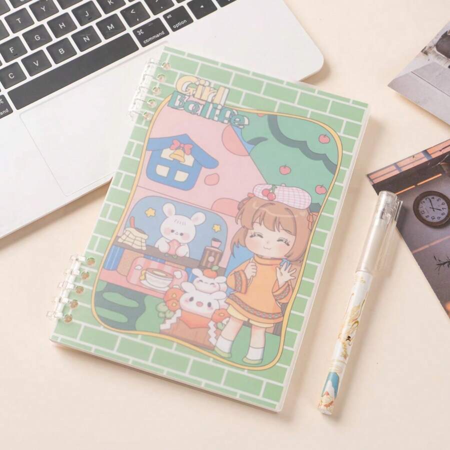 Cute Cartoon Notebook With 10 Rings, Non-Skid Loose Leaf And High-Value ...