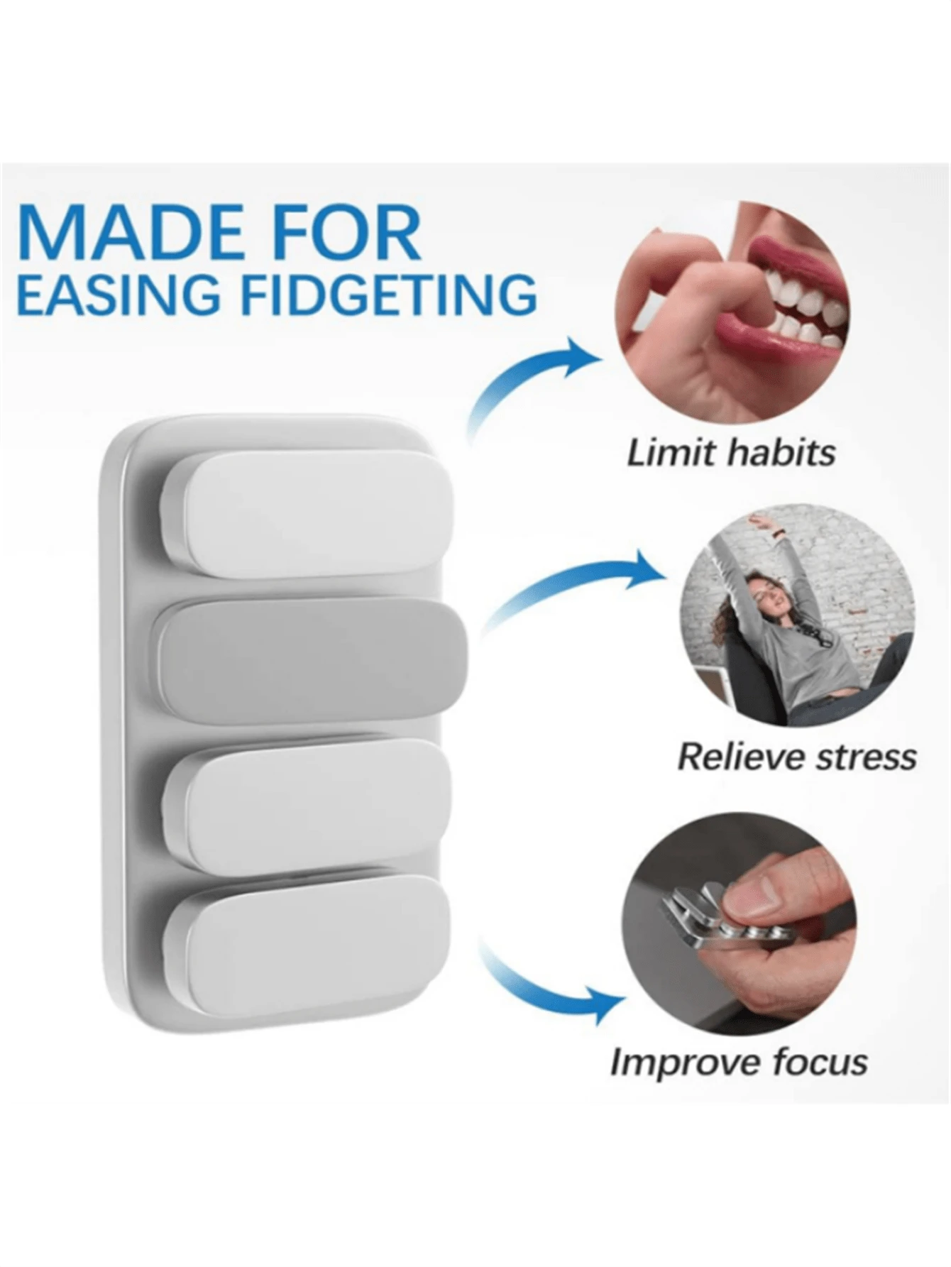 Metal Fidget Slider EDC Fidget Clicker Haptic Slider Fidget Toys Adults ...