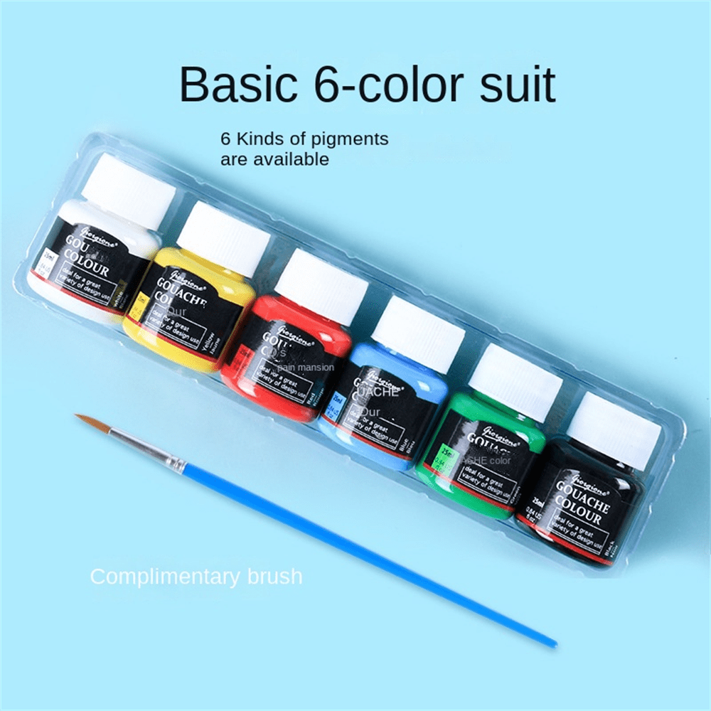 6 Colors Paint Set 25ml For Acrylic, Watercolor, Gouache, Fabric, Glass ...