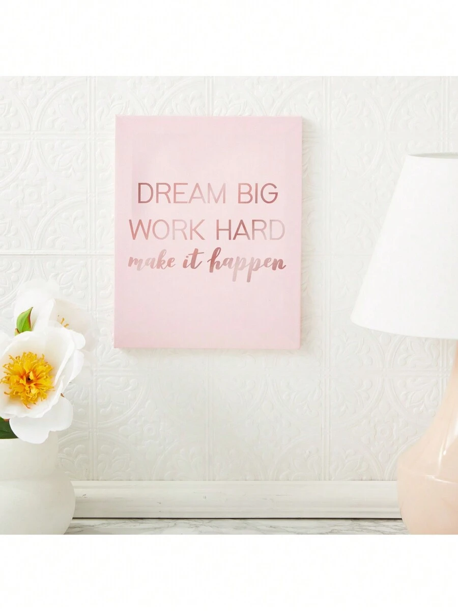 Motivational Canvas Wall Art, Inspirational Quotes Rose Gold Home Decor ...