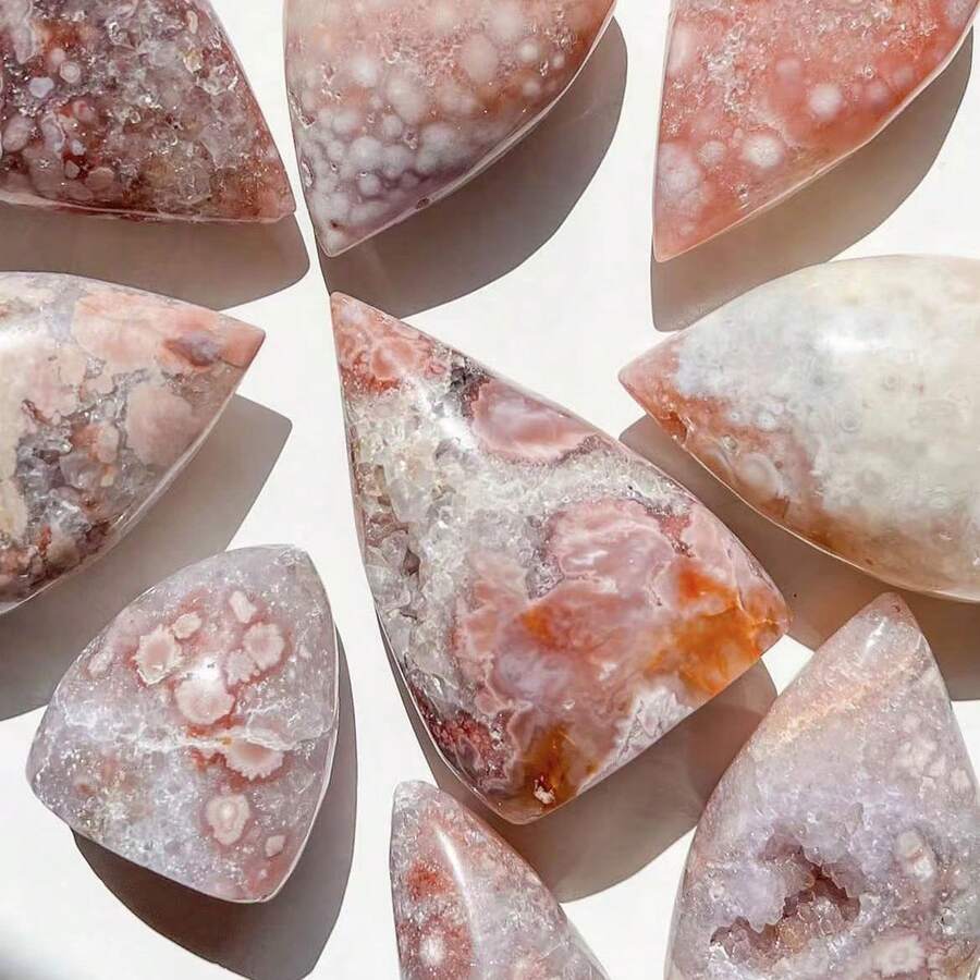 1pc Natural Pink Purple Amethyst Flower Agate Druzy Freeform ,Akura ...