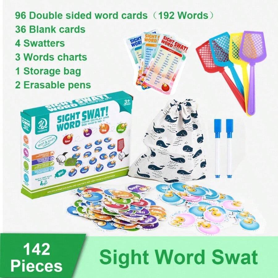 Learn English Words Cards Sight Word Swat Kids Learning Enlightenment ...