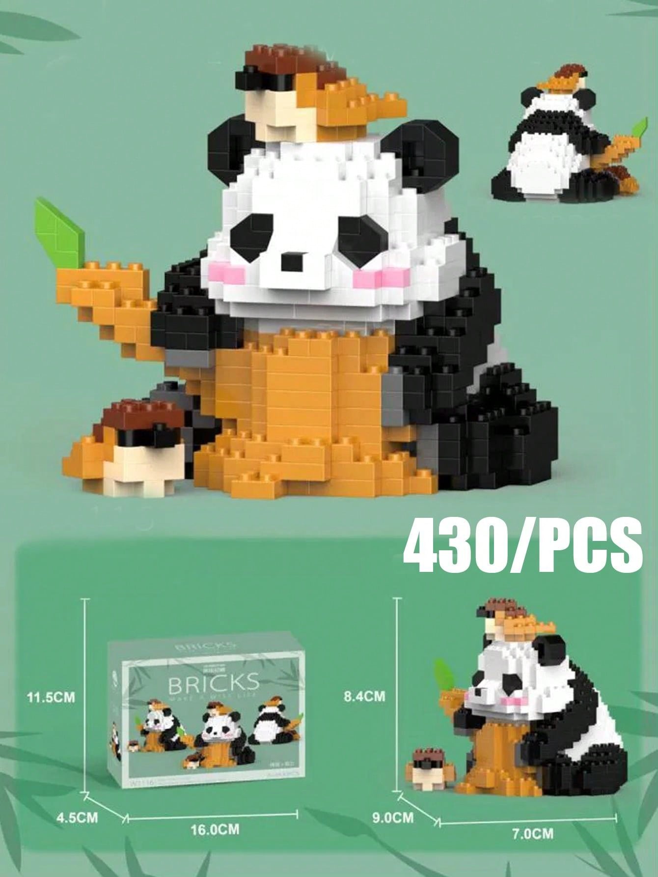 Nanoblock Mini Building Blocks Panda Shaped Toy, Panda Decor, Desktop ...
