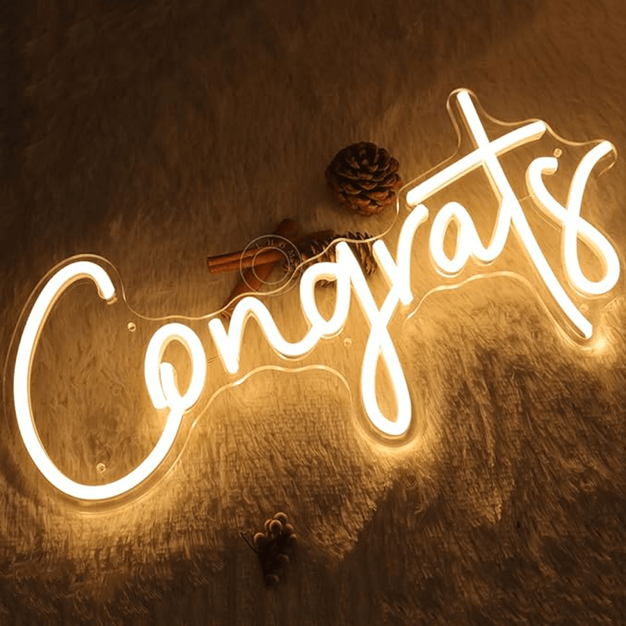 1pc 'congrats' Neon Sign, Colorful Neon Art Sign Wall Decoration For ...