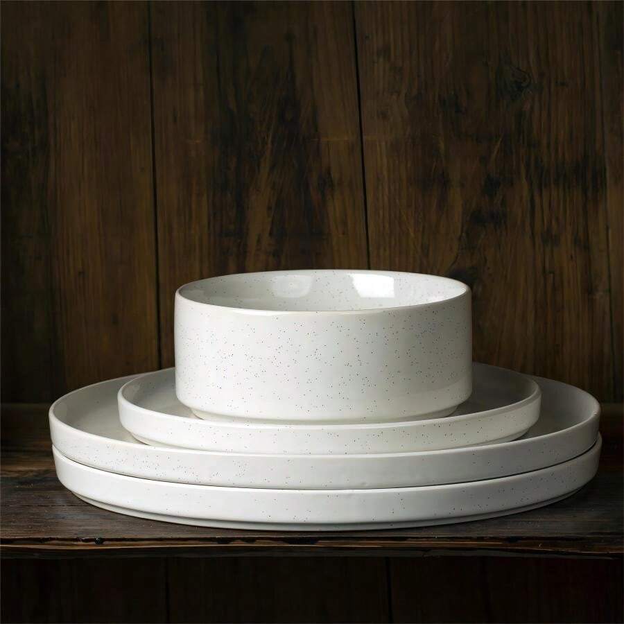 Famiware Nebula 12 Pieces Stoneware Dinnerware Sets, Plates And Bowls ...