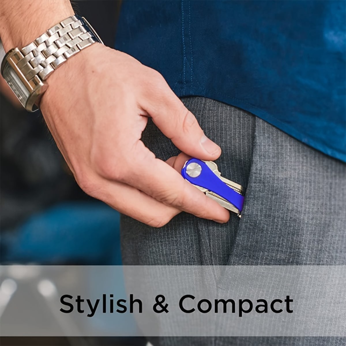 1pc Compact Smart Key Organizer Aluminum Alloy Keychain, Key Storage ...