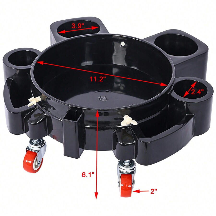5 Gallon Bucket Dolly With Wheels, Heavy Duty Plastic Drum Dolly With 5 ...
