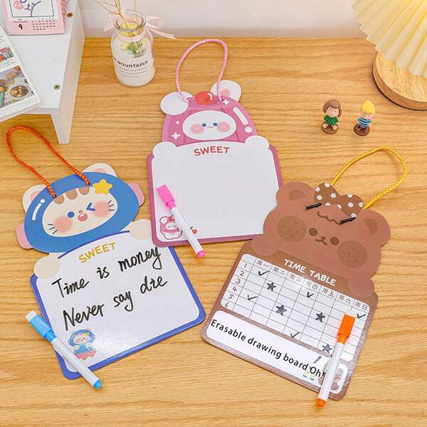 1 Set Pudding Rabbit Themed Dual-Sided Erasable Drawing Board ...