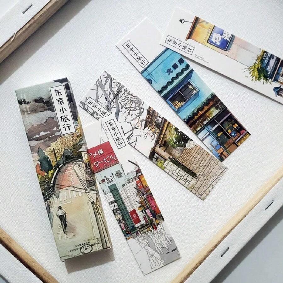 30 Pcs/Set Tokyo Travel Series Paper Bookmark DIY Japanese Hand-Painted ...