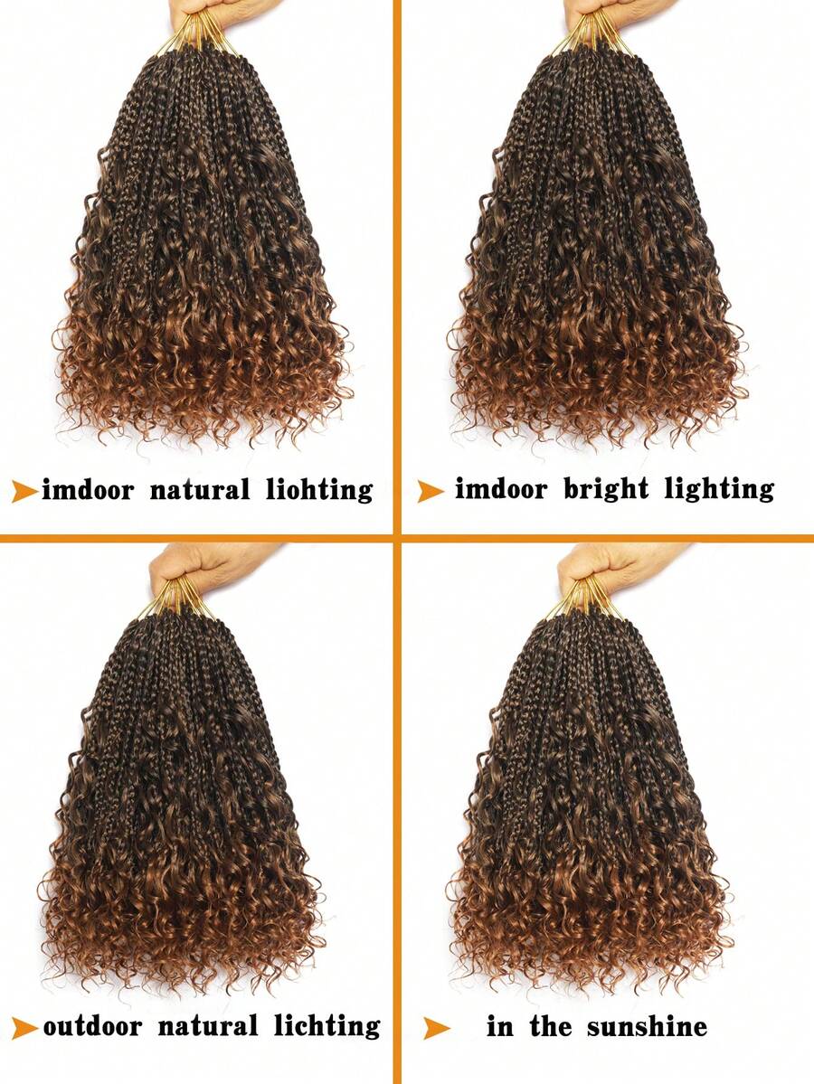 7 Pack 10/12/14/18/22 Inch Boho Box Braids Goddess Box Braids Crochet ...