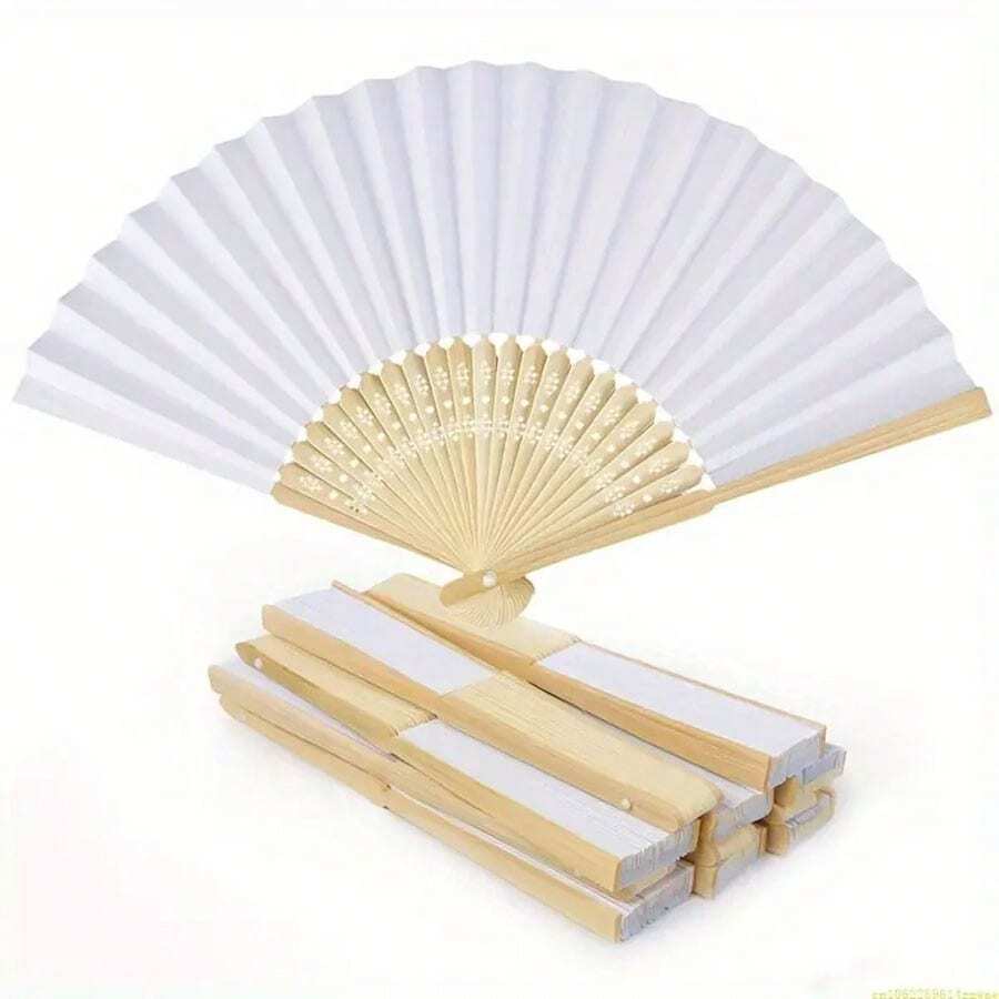 1pc Blank Paper Fan Diy Blank Fan Folding Fan Painting White Fan ...