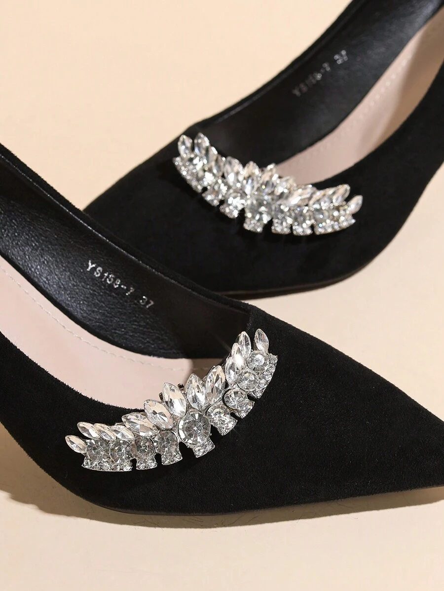 Newest Rhinestone Decor High Heels With Detachable Buckles, One Shoe ...